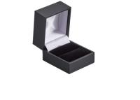 China Custom Screen Printing Leather Jewelry Box 1000pcs MOQ Black Ring Display Box for sale