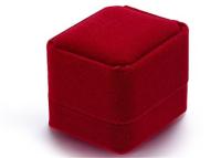 China Hard Plastic Ring Jewelry Box Flannelette Velvet Covered 54x58x43mm Custom Logo for sale