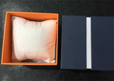 China Custom Orange Ladies Watch Box Cardboard Gift Case with Pillow 1000pcs MOQ for sale