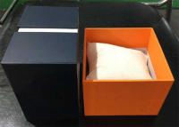 China Custom Orange Ladies Watch Box Cardboard Gift Case with Pillow 1000pcs MOQ for sale