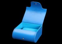 China Blue Cardboard Women Watch Box 110x110x80mm Stitching Gift Packaging Custom Logo for sale