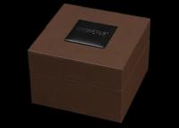 China Custom Logo Gift Packaging Watch Box Plastic Covered 100x100x75mm for sale
