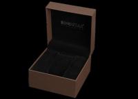 China Custom Logo Gift Packaging Watch Box Plastic Covered 100x100x75mm for sale
