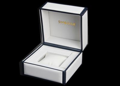 China Custom Luxury Watch Storage Box 135x140x95mm White PU Leather Eco-Friendly Gift Packaging for sale
