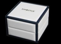 China Custom Luxury Watch Storage Box 135x140x95mm White PU Leather Eco-Friendly Gift Packaging for sale