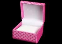 China Custom Pink Women Watch Box Plastic Covered Offset Printing 1000pcs MOQ for sale