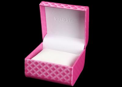 China Custom Pink Women Watch Box Plastic Covered Offset Printing 1000pcs MOQ for sale