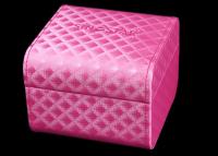 China Custom Pink Women Watch Box Plastic Covered Offset Printing 1000pcs MOQ for sale