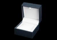 China High Grade Plastic Single Watch Box Dark Blue Internal White PU Material for sale