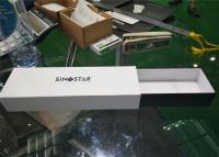 China Custom Rectangle Long Jewelry Gift Box Screen Printing White Watch Box 250gsm for sale