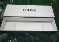 China Custom Rectangle Long Jewelry Gift Box Screen Printing White Watch Box 250gsm for sale