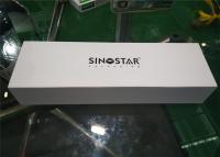 China Custom Rectangle Long Jewelry Gift Box Screen Printing White Watch Box 250gsm for sale