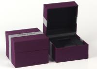 China Purple Fabric Wrapped Single Watch Box Plastic Core Custom Size 1000pcs MOQ for sale