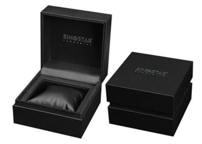 China Custom Black Leather Single Watch Box with Velvet Interior 1000pcs MOQ for sale