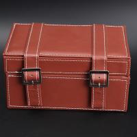 China Luxury Waterproof Velvet Double Watch Box Brown Rectangle Durable 1000pcs MOQ for sale