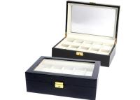 China Custom Logo Wood Watch Storage Box 10 Slots Screen Printing Gift Packaging for sale