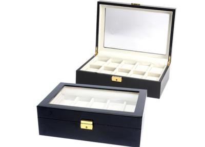 China Custom Logo Wood Watch Storage Box 10 Slots Screen Printing Gift Packaging for sale