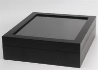 China Black Square Watch Storage Box Luxury Waterproof Velvet 12 Slots 330x200x90mm for sale