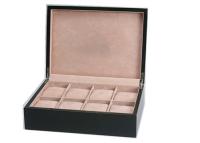 China Custom 8 Slot Watch Storage Box Wood Velvet Dustproof Display Case for Gift Packaging for sale
