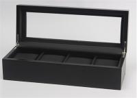 China 4 Slot Wood Watch Storage Box with Velvet Interior Custom Logo Hot Stamping 108x110x80mm for sale