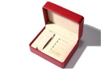 China Custom Luxury Red Leather Jewelry Box with Velvet Insert Handmade Gift Packaging for sale