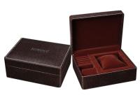 China Custom Brown Leather Jewelry Box Rectangle Gift Box with Logo Printing 200gsm for sale