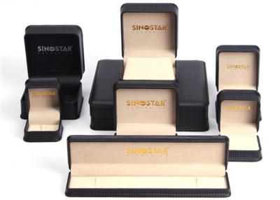 China Custom Black Leather Jewelry Box with Velour Foam Insert for Gift Packaging 1000pcs MOQ for sale