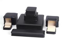 China Custom Black Leather Jewelry Box with Velour Foam Insert for Gift Packaging 1000pcs MOQ for sale