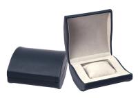 China Handmade PU Leather Watch Case 1 Slot Soft Grey Velvet Lining Mens Travel Storage Box for sale