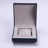 China Handmade PU Leather Watch Case 1 Slot Soft Grey Velvet Lining Mens Travel Storage Box for sale