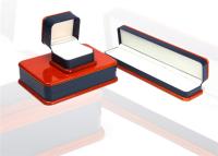 China Custom Red Black Plastic Jewelry Box Recyclable Dustproof Offset Printing 1000pcs MOQ for sale