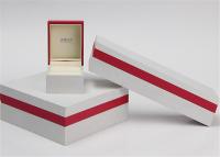 China Custom White Red Jewelry Box Plastic Paper Velvet 250gsm Gift Packaging for sale