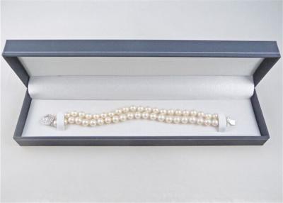 China Long Plastic Jewelry Box with Velvet Insert Hot Stamping for Watch Gift Custom Logo for sale