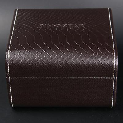 China Single Twist Brown Leather Watch Box with Stitching Custom Size 1000pcs MOQ for sale