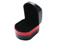 China Single Twist Plastic Watch Box Black PU Leather with Stitching Eco-Friendly Custom Size for sale