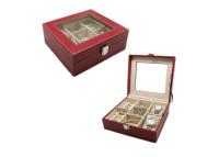 China Custom Luxury Wooden Jewelry Box with Glass Top Vintage Printed Recyclable 7-10 Day Sample for sale
