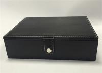 China Custom Wooden Earring Jewelry Box Eco Friendly PU Leather Display Case 7-10 Day Sample for sale