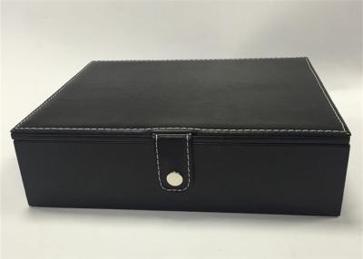 China Custom Wooden Earring Jewelry Box Eco Friendly PU Leather Display Case 7-10 Day Sample for sale