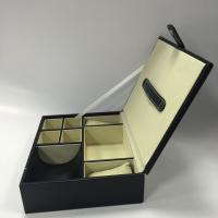 China Custom Wooden Earring Jewelry Box Eco Friendly PU Leather Display Case 7-10 Day Sample for sale