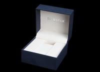 China Custom Square Watch Presentation Box Plastic Dark Blue Paper Gift Box 50 Pcs Per Carton for sale