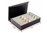 China Custom Logo Black Leather Covered Cardboard Watch Storage Box 2-12 Slots for sale