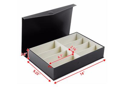 China Custom Logo Black Leather Covered Cardboard Watch Storage Box 2-12 Slots for sale