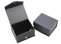 China Custom Rectangle Cardboard Gift Boxes 65x65x65mm High End Jewelry Packaging with Flock Lining for sale