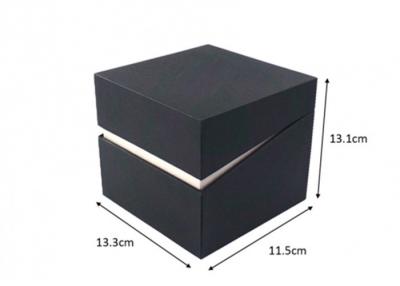 China Custom Black Cardboard Jewelry Watch Box Handmade Recyclable Gift Box 250gsm for sale