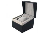 China Custom Black Cardboard Jewelry Watch Box Handmade Recyclable Gift Box 250gsm for sale