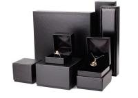 China Custom Logo Empty Small Leather Jewelry Box with Full Color Offset Printing 100x100x50mm for sale