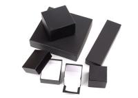 China Custom Logo Empty Small Leather Jewelry Box with Full Color Offset Printing 100x100x50mm for sale