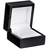 China Custom Luxury Handmade Wooden Ring Jewelry Box 5.3x5.3x4.5cm Black Red Rosewood for sale
