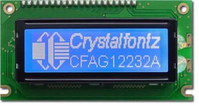 China 122*32 Graphic LCD Module CFAG12232A-TMI-TA STN Blue Transmissive 6H Wide Temperature Display for sale