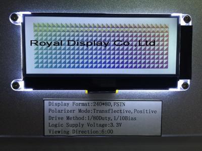 China 240*80 Graphic LCD Module FSTN 6H Super Wide Temperature Industrial Display  Low MOQ for sale